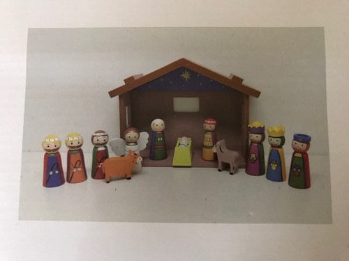 Childrens Nativity Scene Christmas Crib With Stable | eBay UK