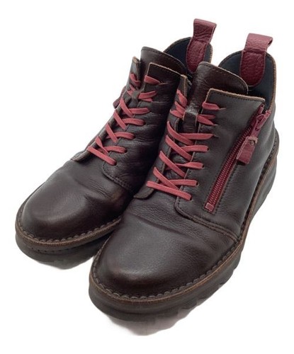 JS HEARTLAVEL Lightweight side zipper lace-up shoes brown | eBay