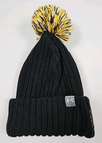 Under Armour Iowa Hawkeyes Black Gold Cuffed Winter Knit Stocking Hat ...