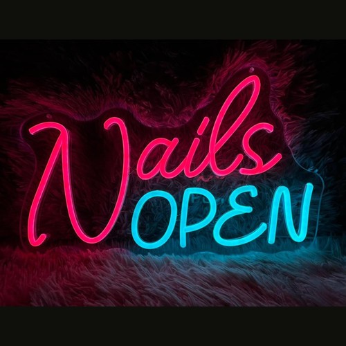 Nail sign Nail neon sign Nails Open Neon Sign for Salon Led sign ...
