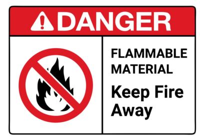 Flammable Material Safety Sign Sticker Decal Label D7341 | eBay