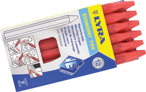 Signierkreide LYRA 12 Stück 120 x 11 mm Baukreide Markierkreide Kreide ...