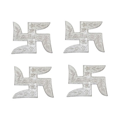Silver Swastik Pyramid Chandi Vastu Swastik for Kitchen, Home 4 Pieces ...