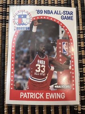 1989-90 NBA Hoops - All-Star Game #159 Patrick Ewing Error yellow dot ...