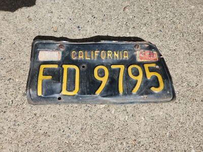 VINTAGE CALIFORNIA LICENSE PLATE 1963 Black & Yellow Single Plate | eBay