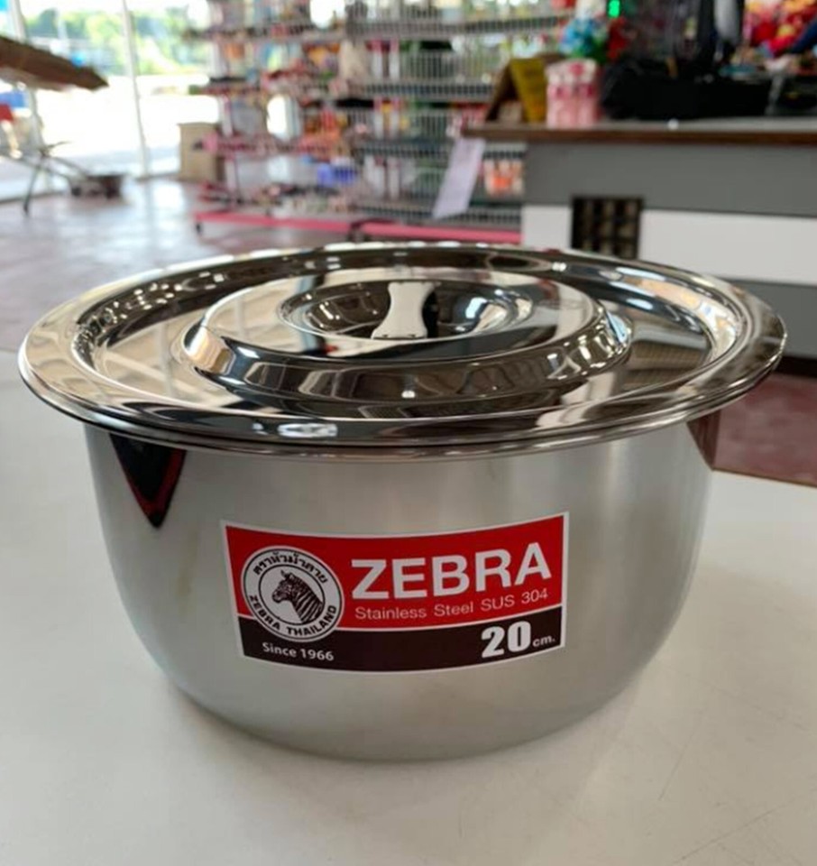10PcSet Zebra Thai Chinese Stainless Steel Pot Indian Pan Cook Soup ...