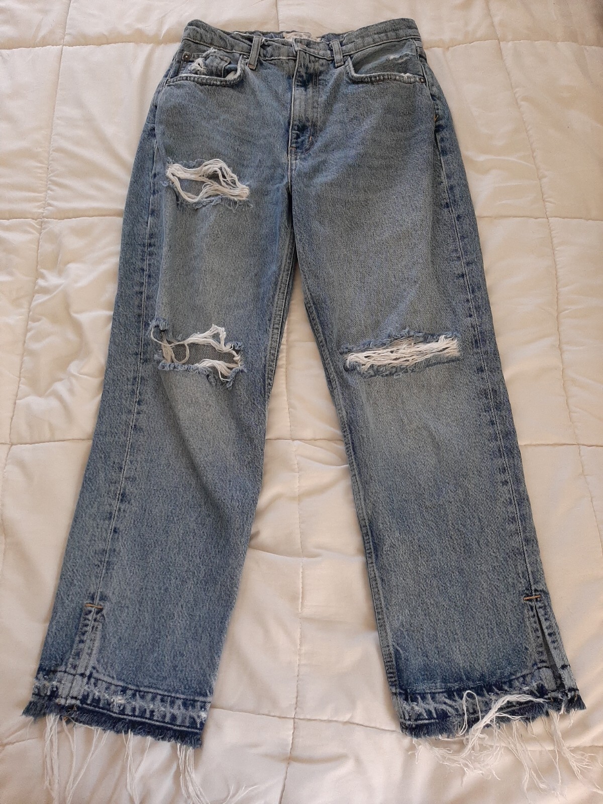 Free people Jeans 27 hi-rise busted knee cropped we t… - Gem