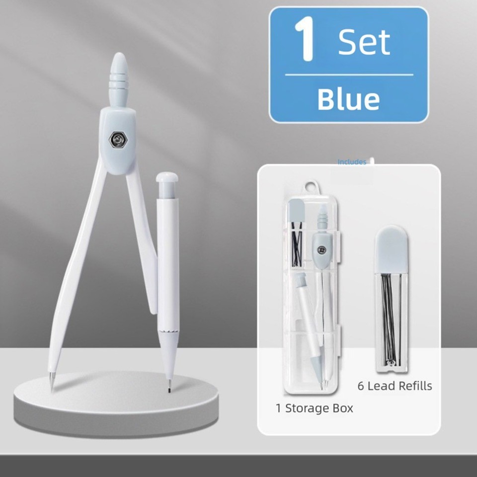 8PCS/Set Transparent Ruler Compasses Set Eraser Drawing Tool Students ...