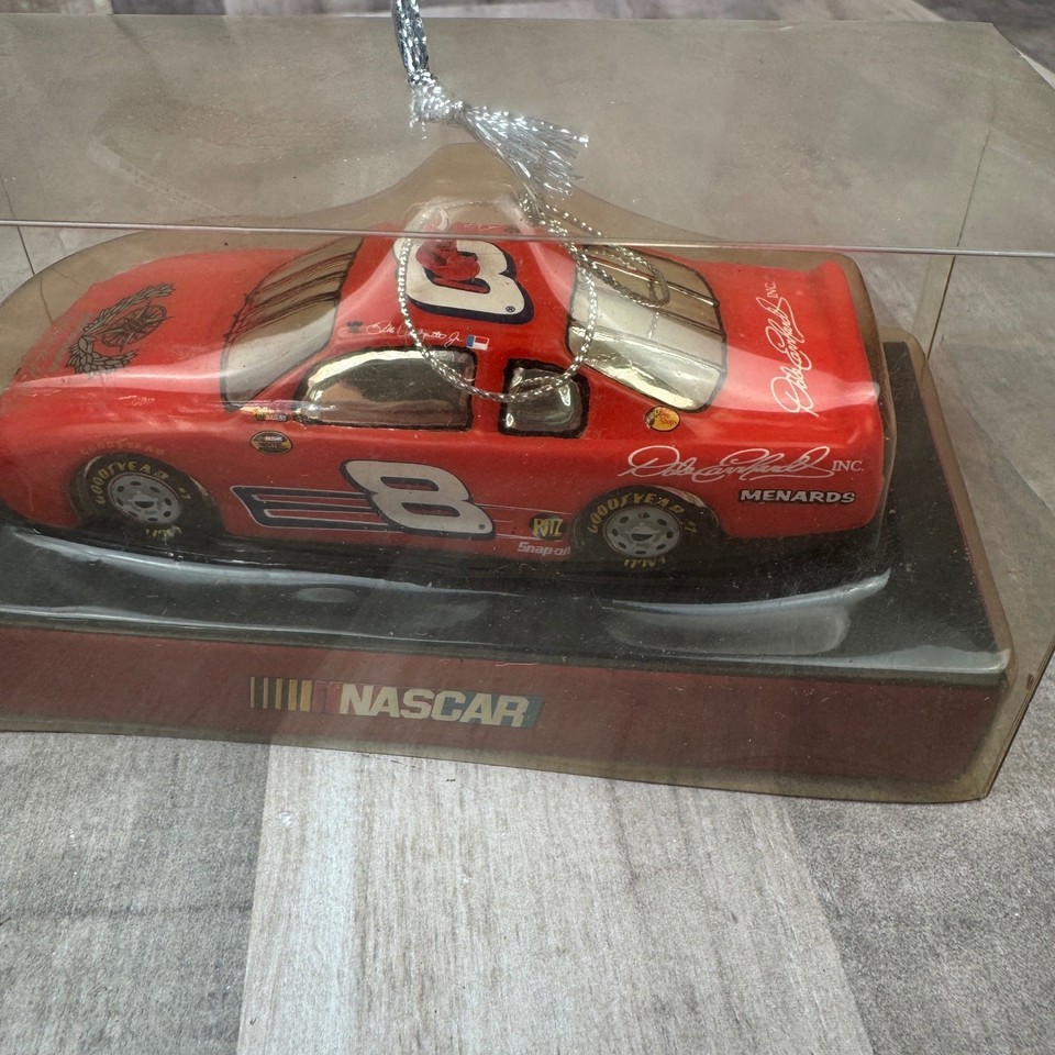 Dale Earnhardt Dale Jr Glass Christmas Ornaments Cars NASCAR #3 #8 ...