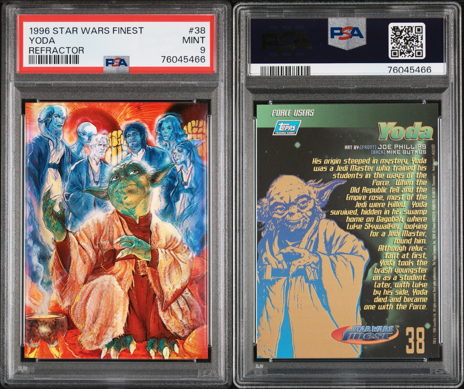 1996 Topps Finest Star Wars *REFRACTOR* PSA 9 Main Character Set Vader ...