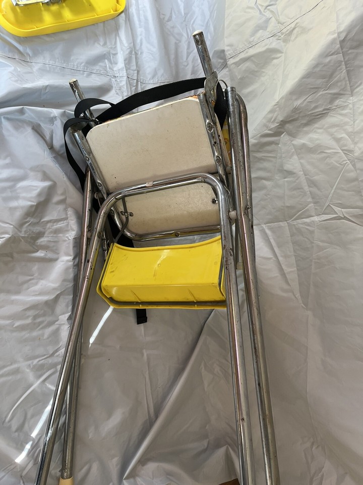 Vintage Graco Yellow Metal Folding High Chair Bears MCM | eBay