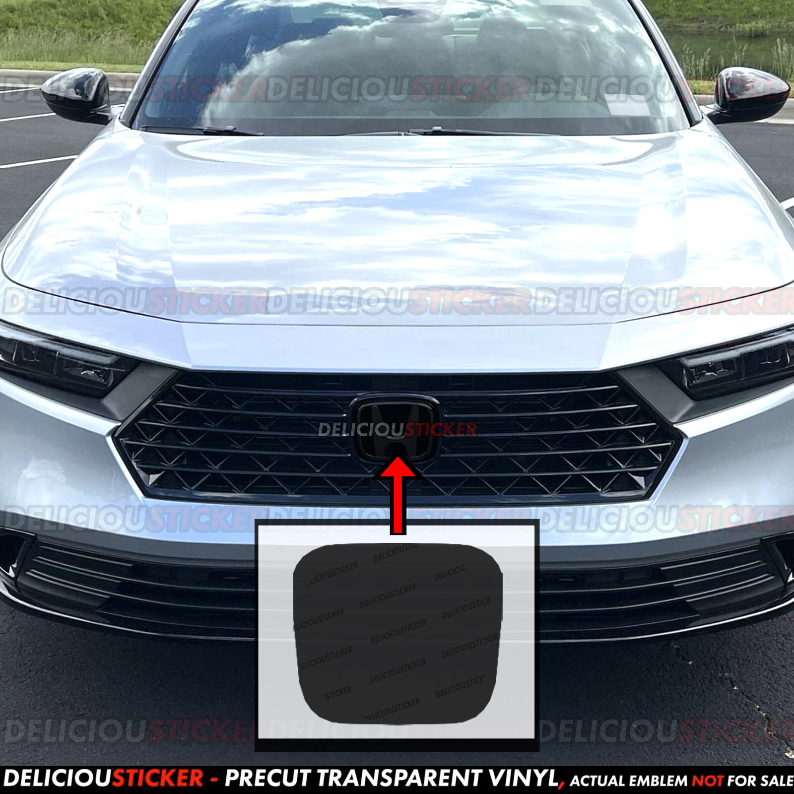 For 2023-24 Honda Accord Front Tint Vinyl on Emblem PreCut Dark Smoke ...