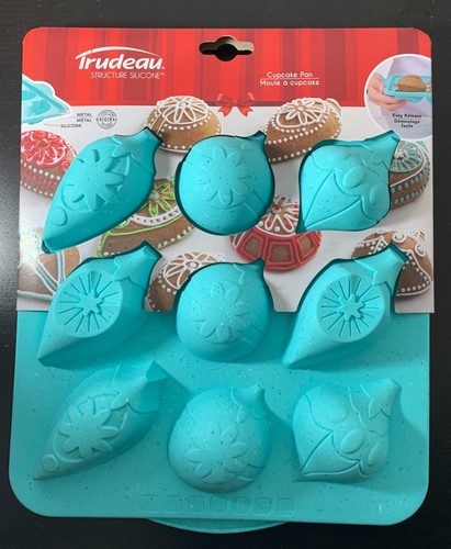 Trudeau Christmas 9.75" Structure Silicone Ornament Shaped Cupcake Pan ...