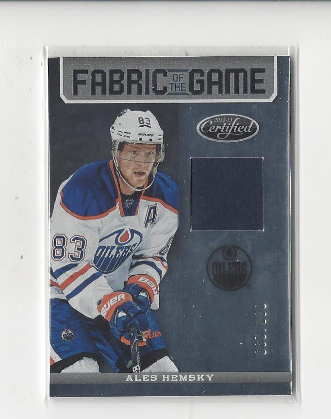 2012-13 Panini Certified - Fabric of the Game #FOG-HEM Ales Hemsky /299 ...