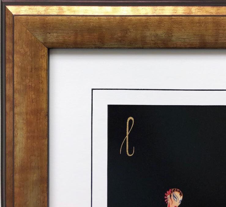 Erte "L" CUSTOM FRAMED Vintage Print Art Deco Alphabet Letter Suite NEW ...
