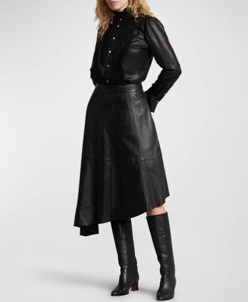 Polo Ralph Lauren Women's Black Ruffle Trim Translucent Blouse Top 8 ...