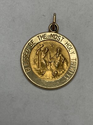 14kt Yellow Gold Holy Trinity Charm/ Pendant | eBay