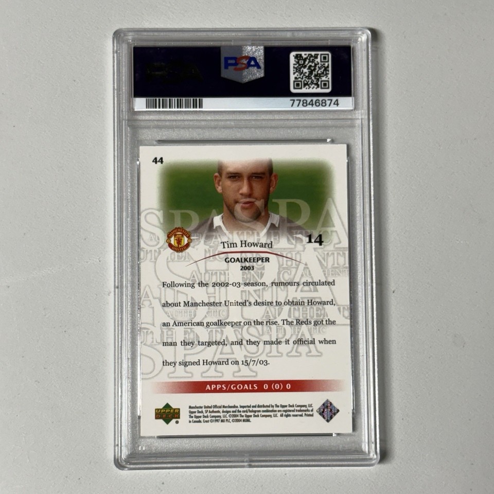 2004 SP Authentic Tim Howard #44 PSA 9 Mint | eBay
