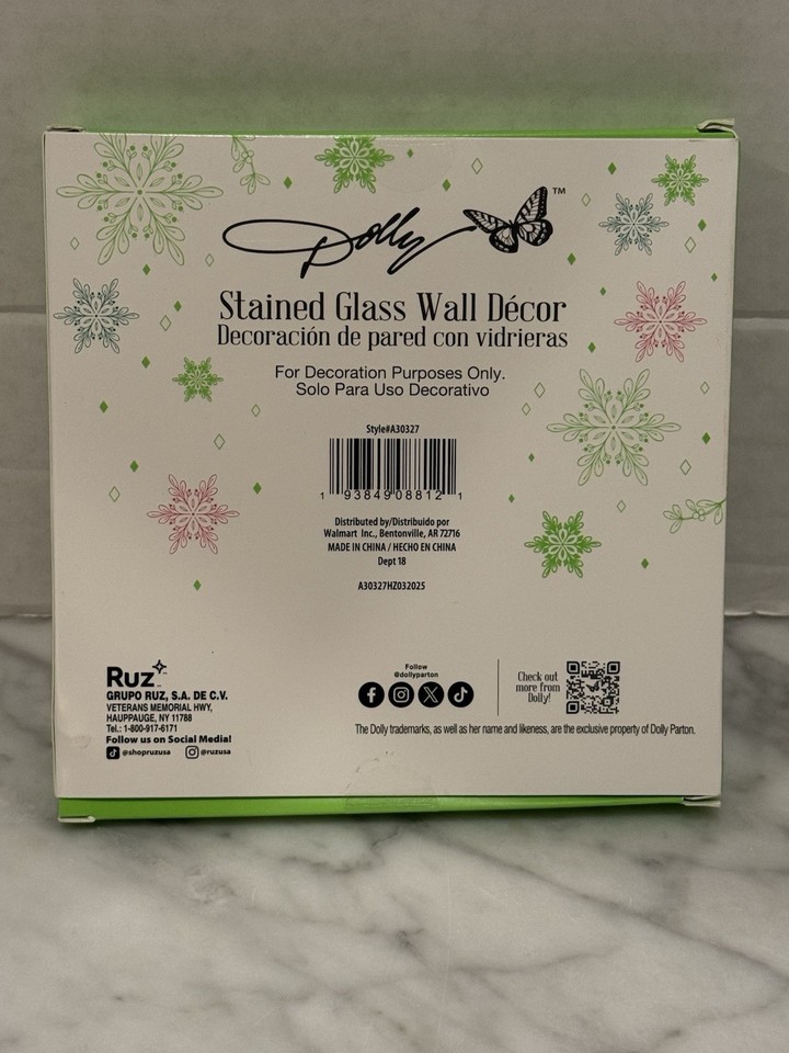 Dolly Parton COAT OF MANY COLORS STAINED GLASS Mini Small Wall Window ...