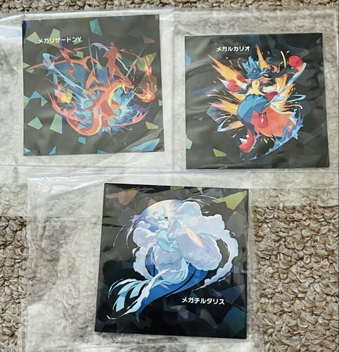 Mega Evolution Sticker Set of 3 Pikachu, Rayquaza, Charizard Pokemon ...