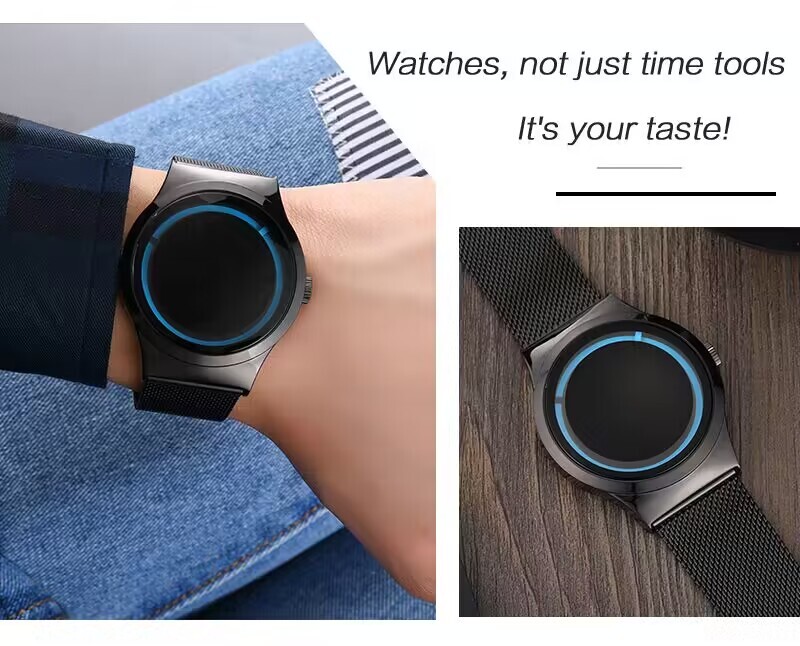 Wristwatch Round Watches Waterproof Mineral Glass Ladies Watches Black ...