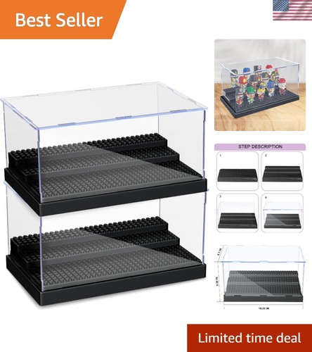 Transparent Acrylic Display Case with 3 Movable Steps - Figure Storage ...
