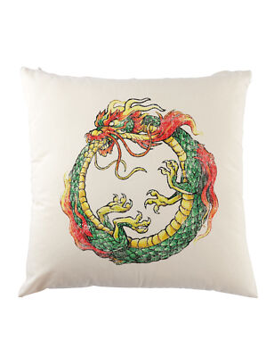 Ouroboros Infinity Chinese Dragon Cushion Pillow China Uroboros Snake ...