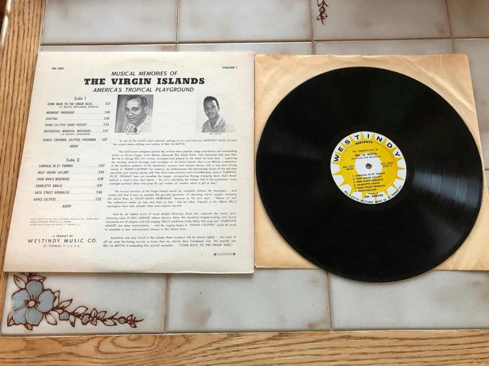 BILL LA MOTTA~Come Back To The Virgin Isles~LP~WESTLINDY~LABEL~ML-1001 ...
