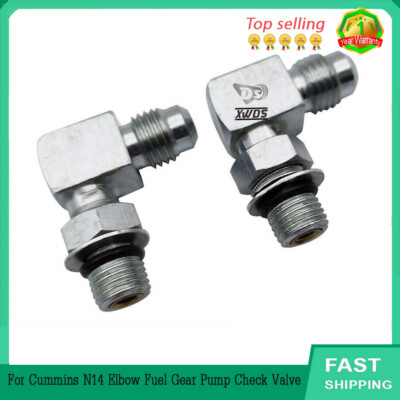 NEW 90° Check valve Fit for Cummins N14 Elbow Fuel Gear Pump Check ...