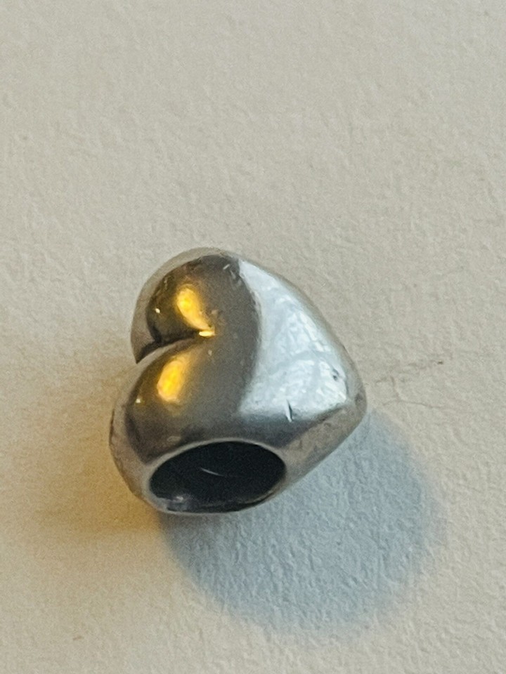 Authentic PANDORA Sterling Silver Smooth Heart Charm, 925 ALE Stamp ...