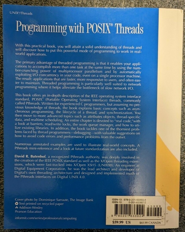 Programming with POSIX Threads, 1997. David R. Btenhof. Textbook Hardcover. 9780201633924 | eBay