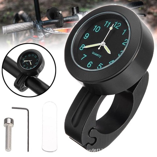 Universal 7/8" 22mm-1" 25mm Black Motorcycle Handlebar Mount Clock ...