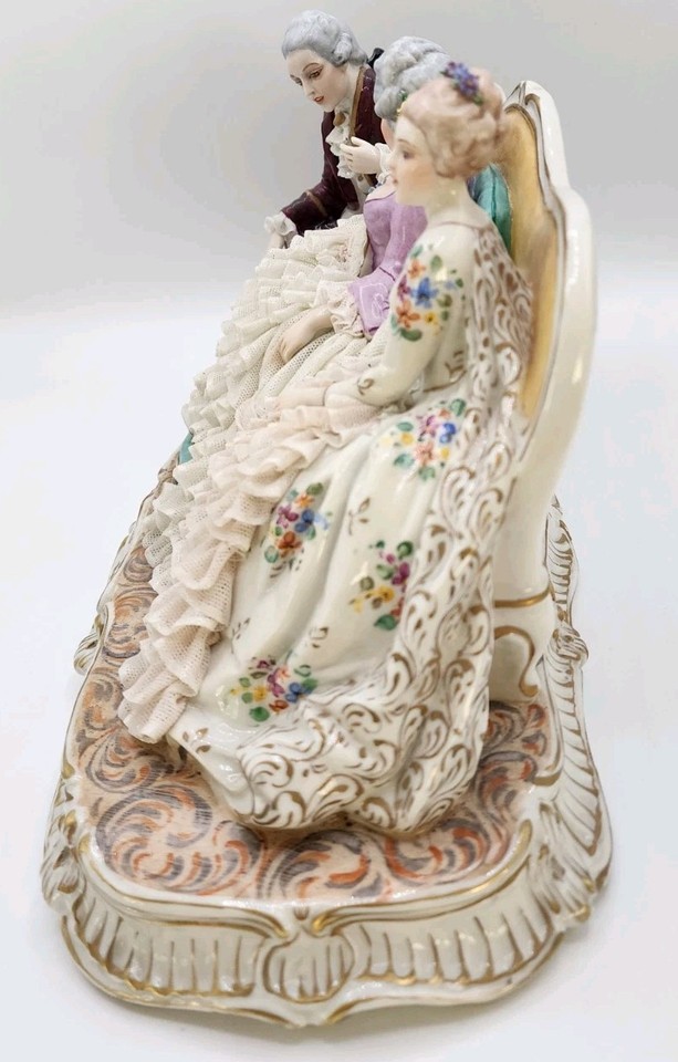 RARE Signed Lg. Luigi Fabris Lt. Ed. 57/250 Lace Figurine "The Aunt" 15 ...
