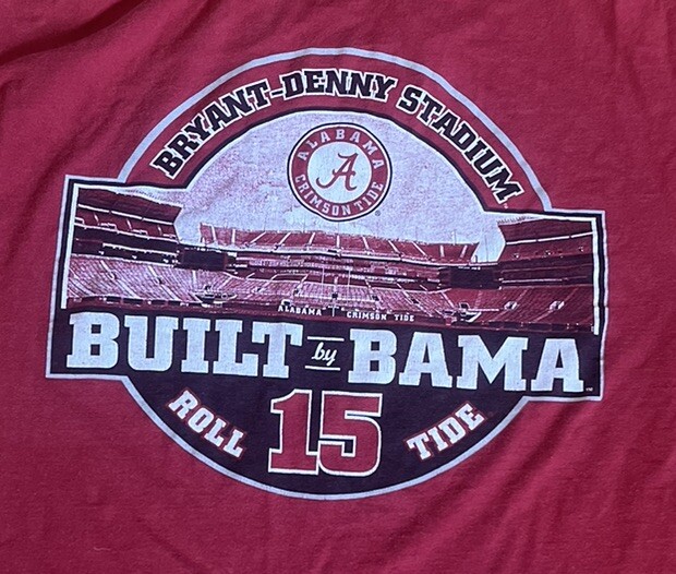 University of Alabama "Built by Bama" Stadium T Shirt Red Size Medium ...