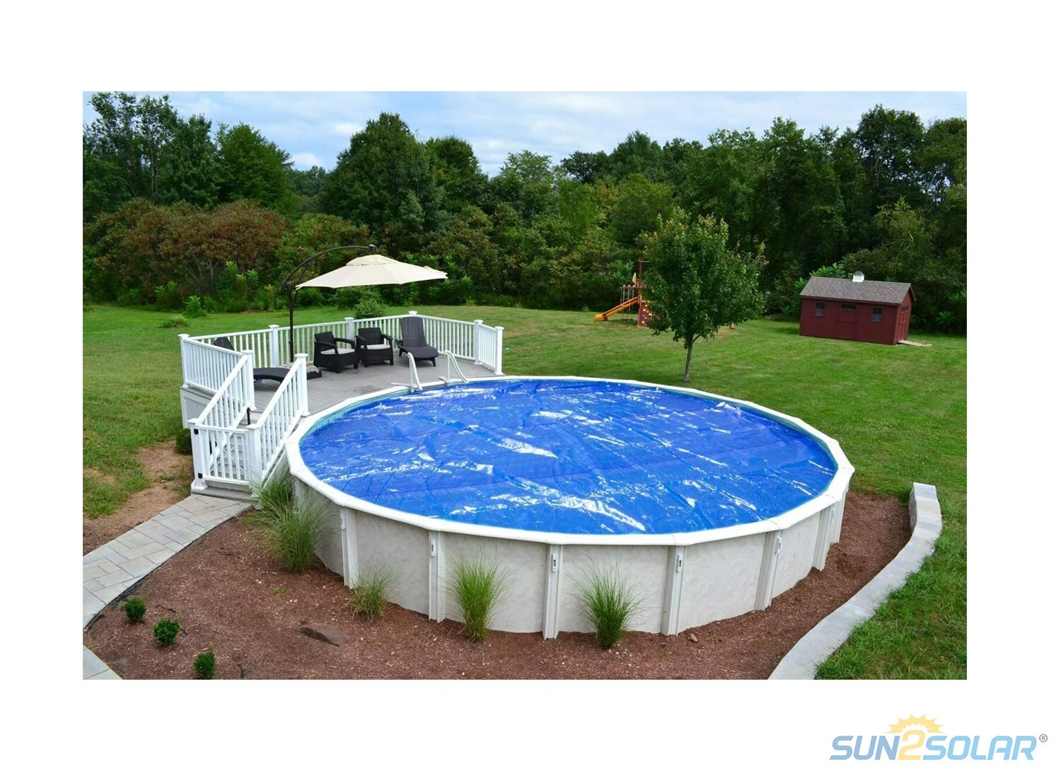Sun2Solar 1200 Series Round Swimming Pool Solar Cover Blanket - Choose ...