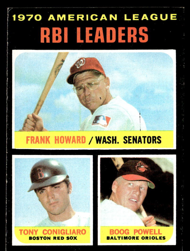 1971 Topps #63 1970 AL RBI Leaders Baseball Senators / Red Sox ...