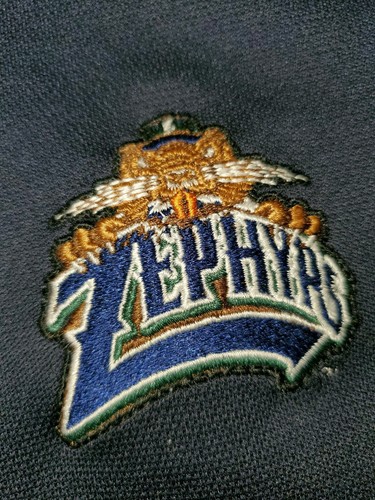 Vtg NEW ORLEANS Zephyrs BASEBALL T-Shirt team issue 1" collar L nutria ...