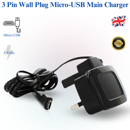 BRAND NEW SAMSUNG 5V MICRO-USB 3 Pin Wall Charger UK Plug Adapter ...