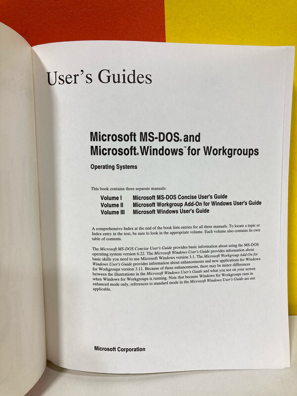 Microsoft Windows & MS-Dos For WorkGroups User's Guide | eBay