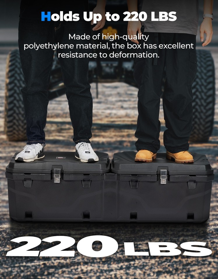 110L/29Gal UTV Cargo Storage Bed Box for CF-MOTO UForce 1000/ 1000 XL ...