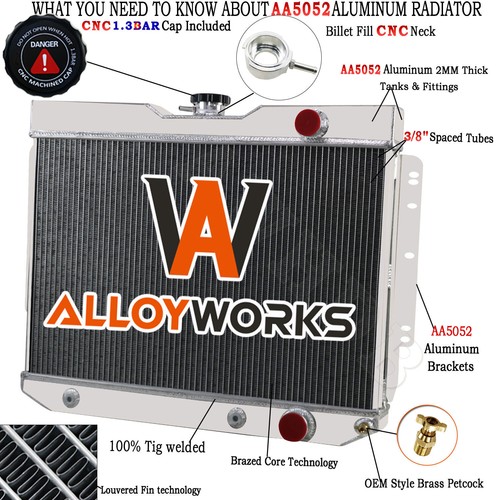 4 Row Aluminum Radiator For 1959-1965 64 Chevy Impala El Camino Bel Air ...