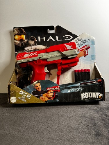 NIB HALO UNSC BoomCo UNSC Magnum M6 Blaster Red Dart Gun Pistol Mattel ...