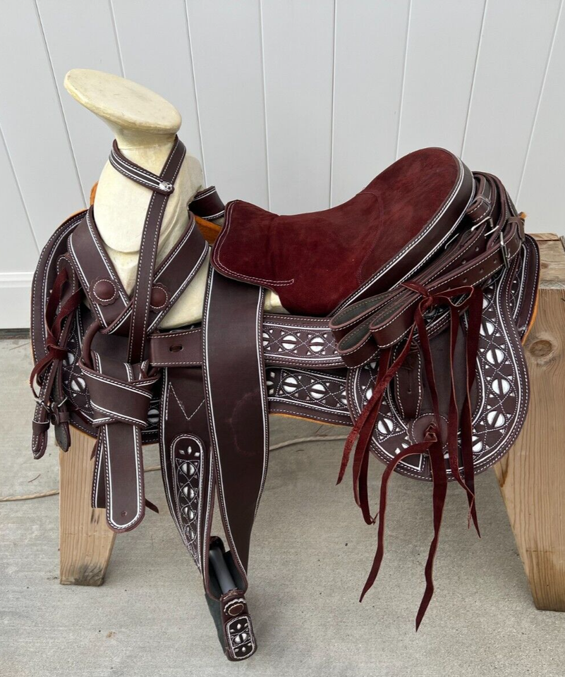 15" BROWN CHARRO SADDLE, MONTURA CHARRA PARA CABALLO, Horse Charro Gear ...