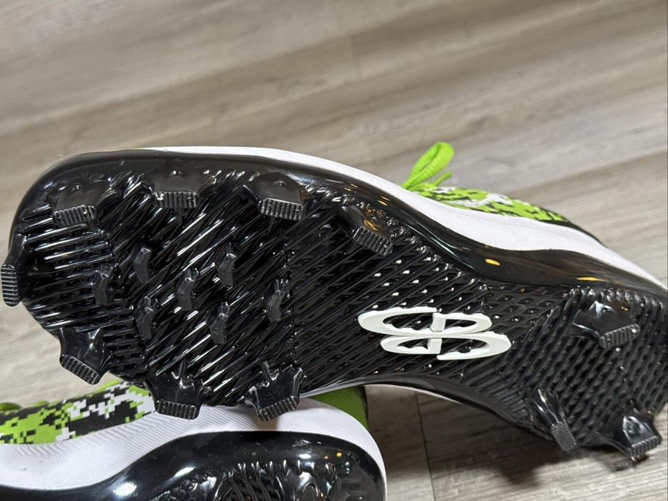 Boombah Dart Digi Camo Molded Cleats Black Lime Green White Shoe Mens ...