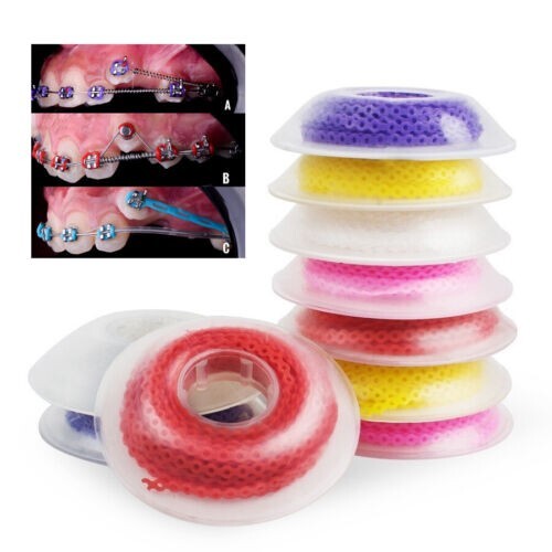 Dental Orthodontic Elastic Rubber Power Chain Braces Bands Short/Long ...