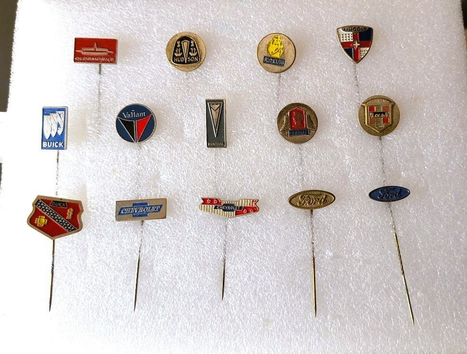 14 different fullmetal '60's badges of USA cars : Valiant Nash Pontiac ...