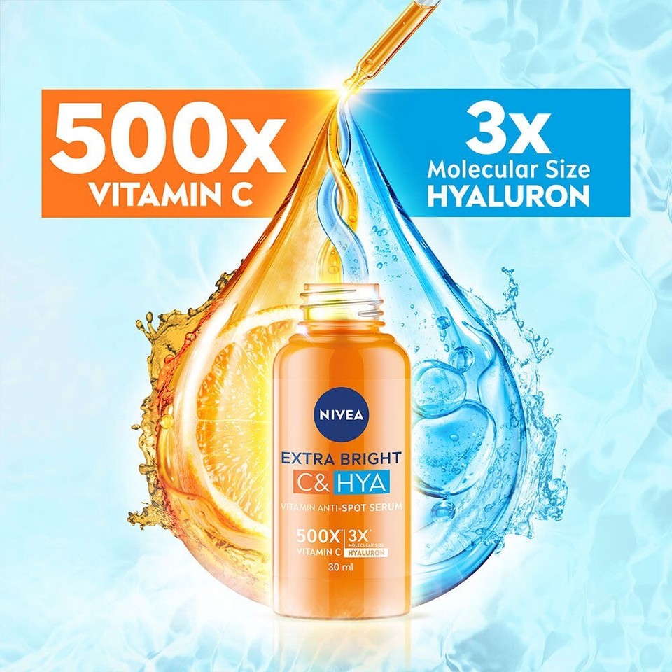 4x NIVEA Extra Bright Sea & Hyaluronic Anti-Spot Serum restore dull ...