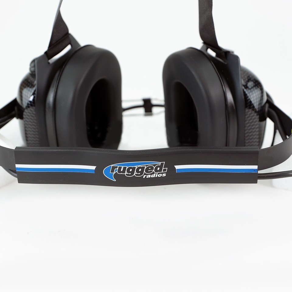 Rugged Radios H41-CF Behind the Head Carbon Fiber NASCAR Racing Two Way ...
