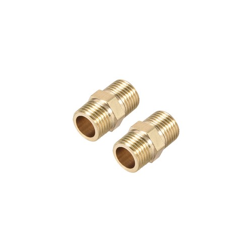 Brass Pipe Fitting Connector Hex Nipple 1/8" x 1/8" G Male Thread ...