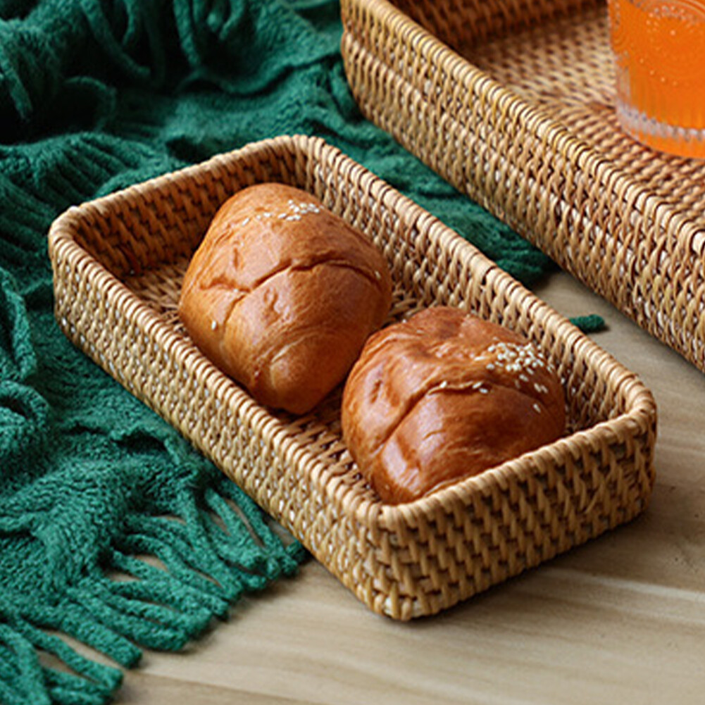 Rectangle Toilet Tank Exquisite Vanity Trays Rattan Reusable Storage ...